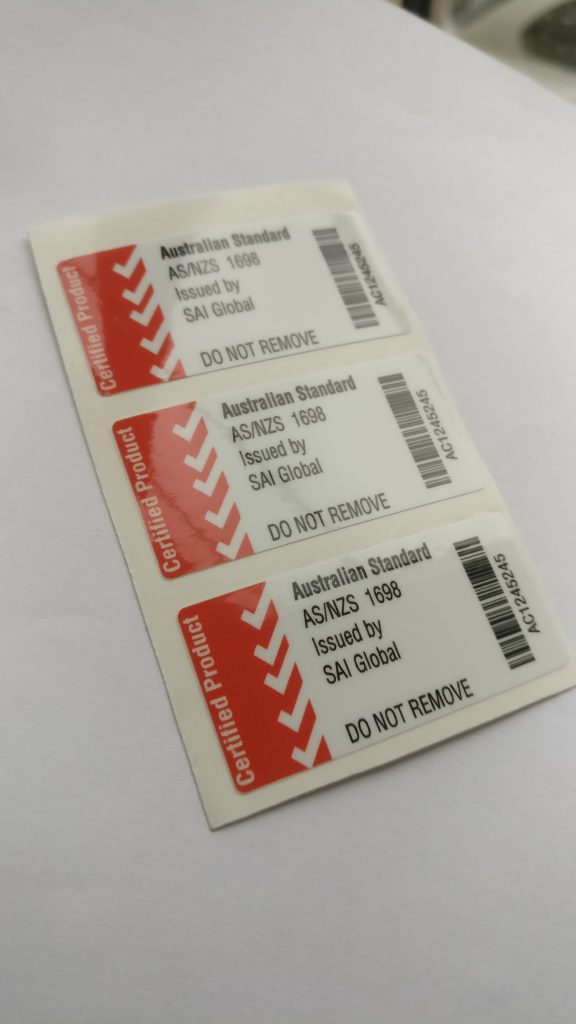 2 x AS NZS 1698 sticker Australia Aufkleber Etikett etichetta ...