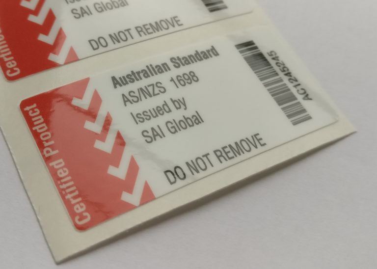2 x AS NZS 1698 sticker Australia Aufkleber Etikett etichetta ...